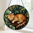 Black Cat Monstera Botanical Stained Glass Style Window Suncatcher ...