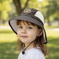 Bobifish Boys Girls Hat Cartoon Mesh Side Wide Brim Sun Hat With Chin ...