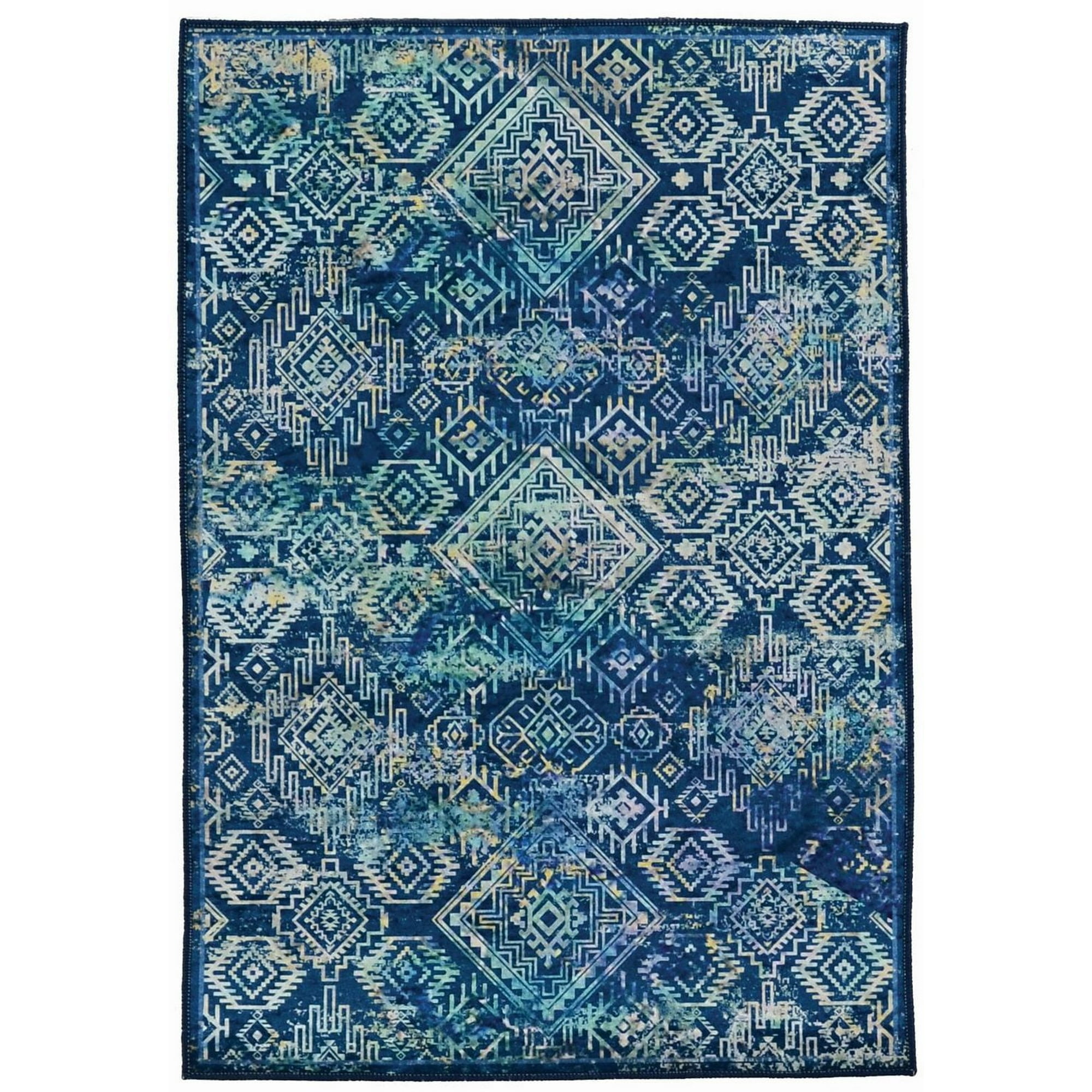Click here for Linon Emerald Duluth Navy & Teal 5 X 7 Area Rug 33... prices