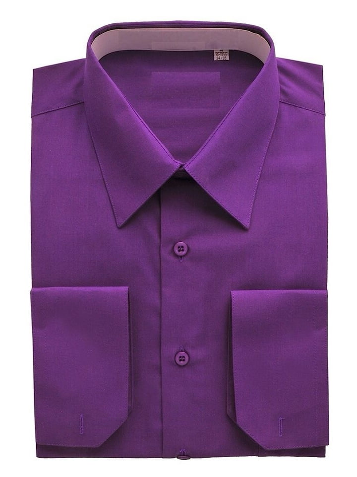 The Men's Shirts Regular Fit Solid Colors Dress Shirts - Walmart.com