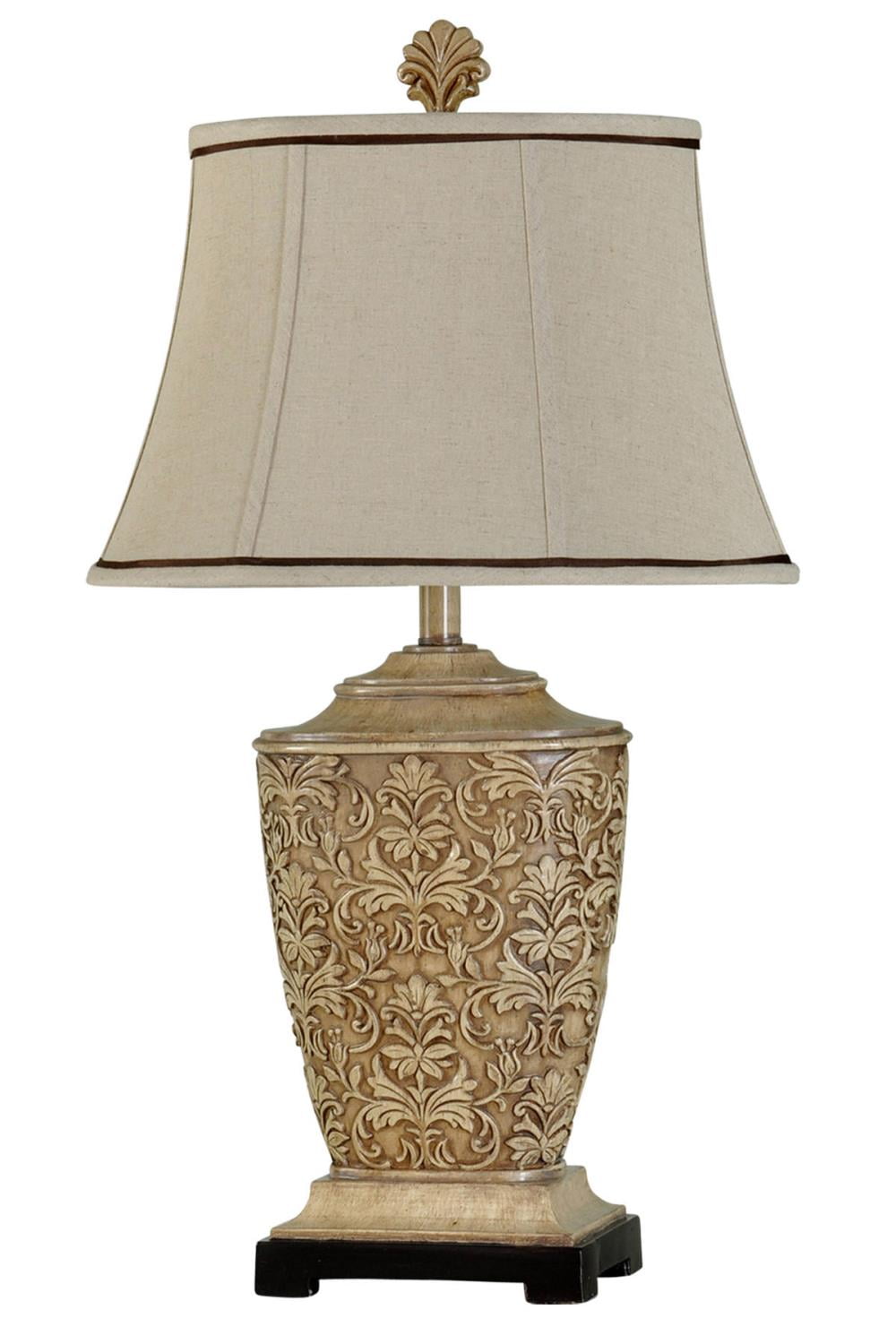 Tortola Table Lamp - Cream Finish - Natural Linen Softback Fabric Shade ...
