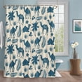 Beige Camel Shower Curtain for Bathroom, Vintage Watercolor Date Palm ...