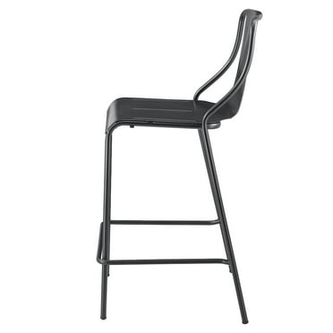 New Pacific Direct Zander PU Counter Stool in Toasted Dark Brown (Set ...