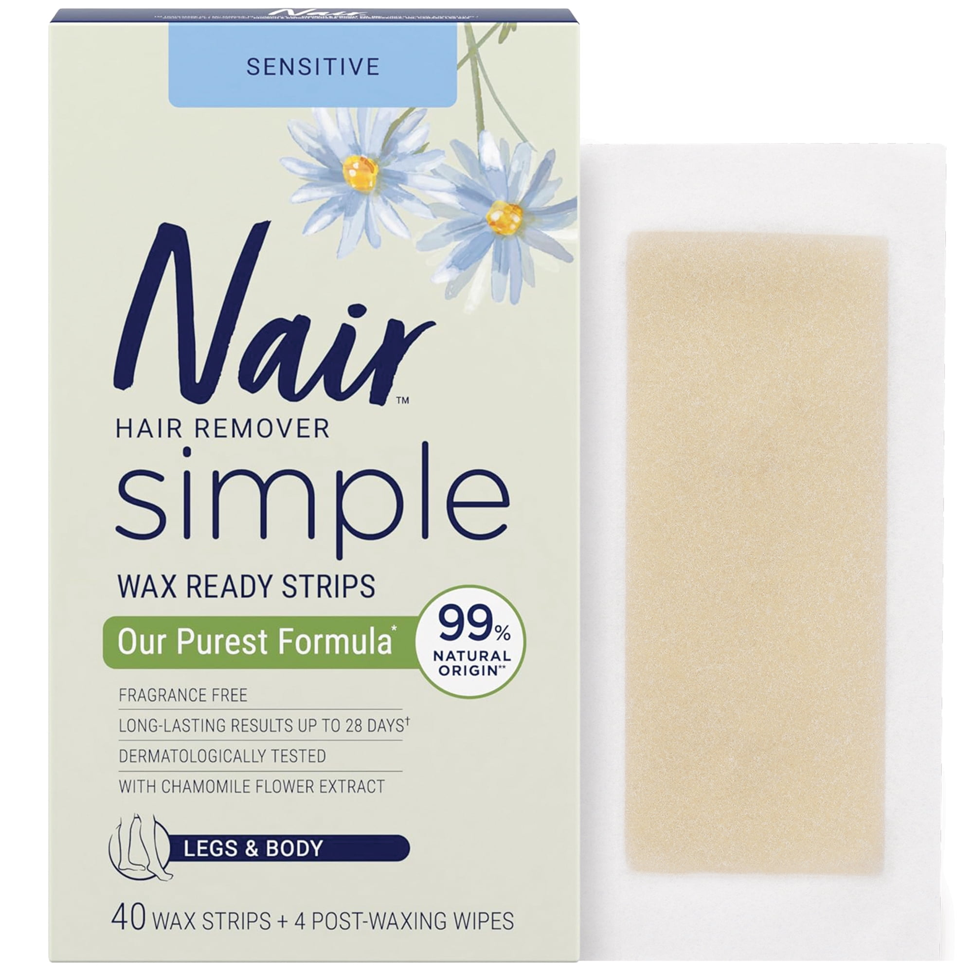 Click here for Nair Simple Wax Strips For Legs & Body  With Chamo... prices