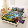 Aikeke Cartoon Dinosaur Bed Sheets 4-Piece, Rainbow Jungle Butterfly ...