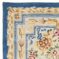 SAFAVIEH Savonnerie Barrfind Floral Wool Runner Rug, Blue/Ivory, 2'6" x ...