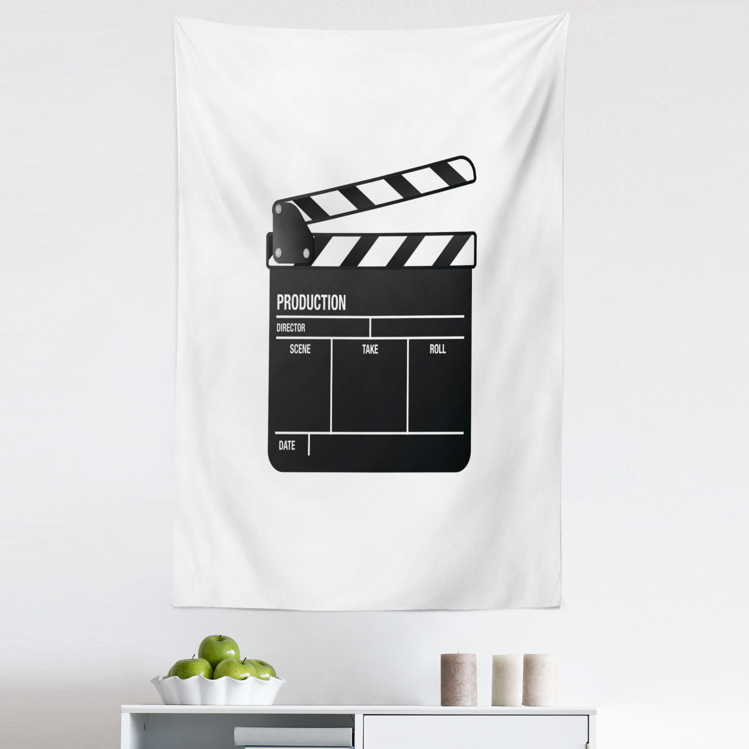 Movie Tapestry, Realistic Illustration of a Clapper Board for Film and ...