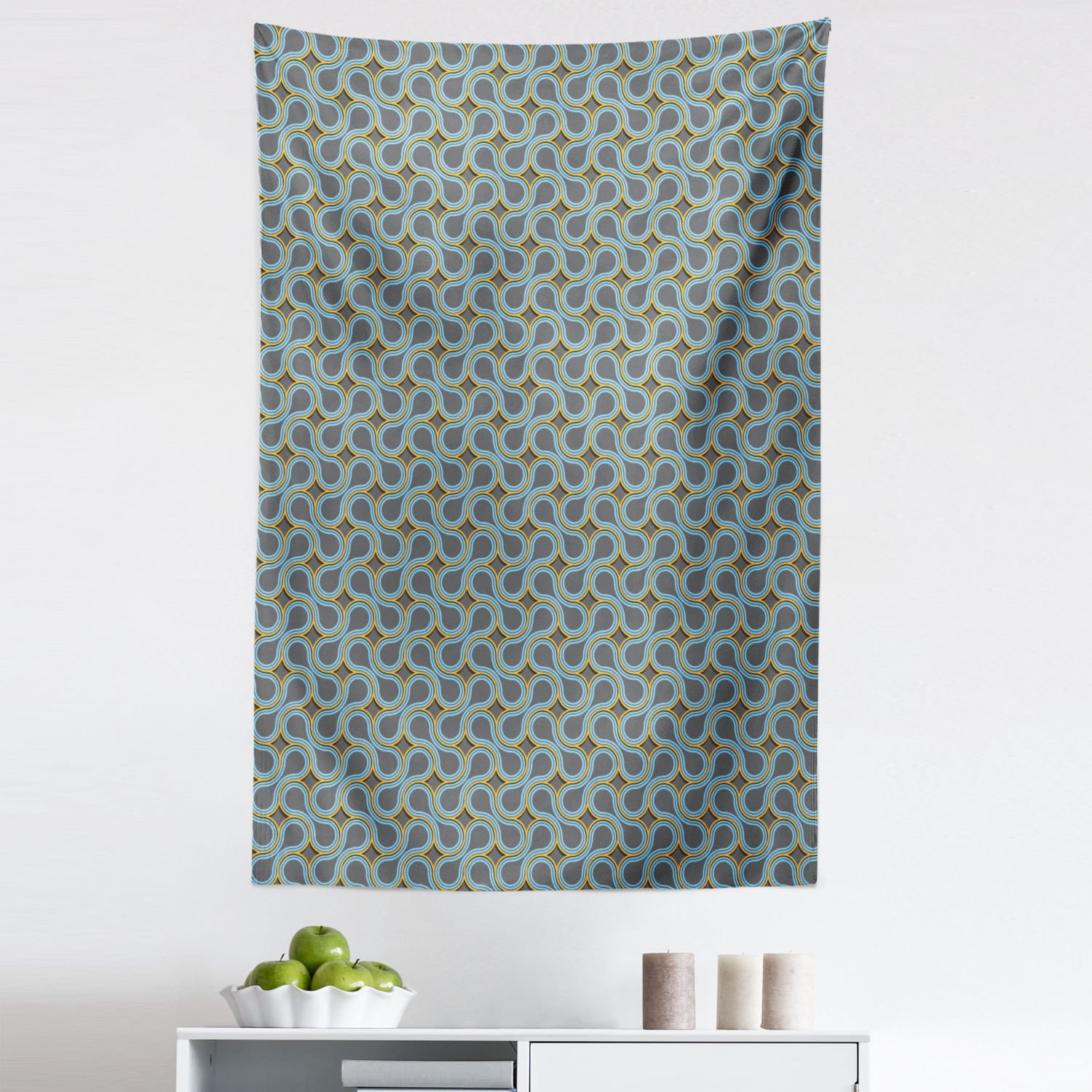 Modern Tapestry, Geometric Pattern with Twisted Tangled 3D Style Lines ...