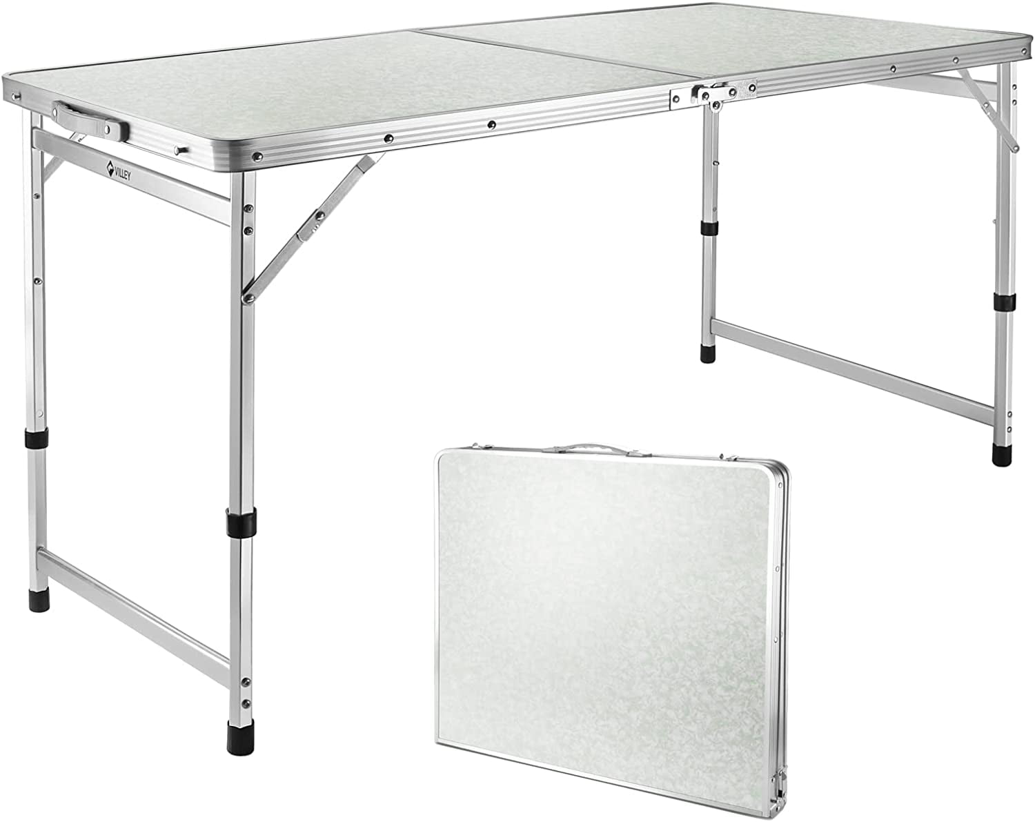 ALPULON 4ft Folding Camping Table, Portable Lightweight Outdoor Table ...