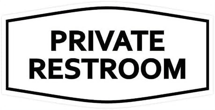 fancy private restroom sign (white) - large - Walmart.com