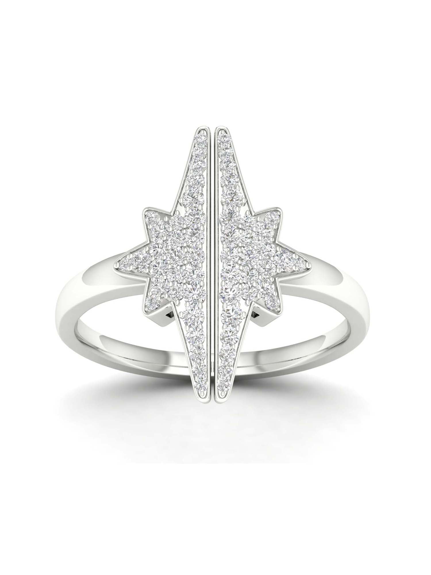 1/4Ct TDW Diamond 10K White Gold Star Fashion Ring (I-J, I2) - Walmart.com