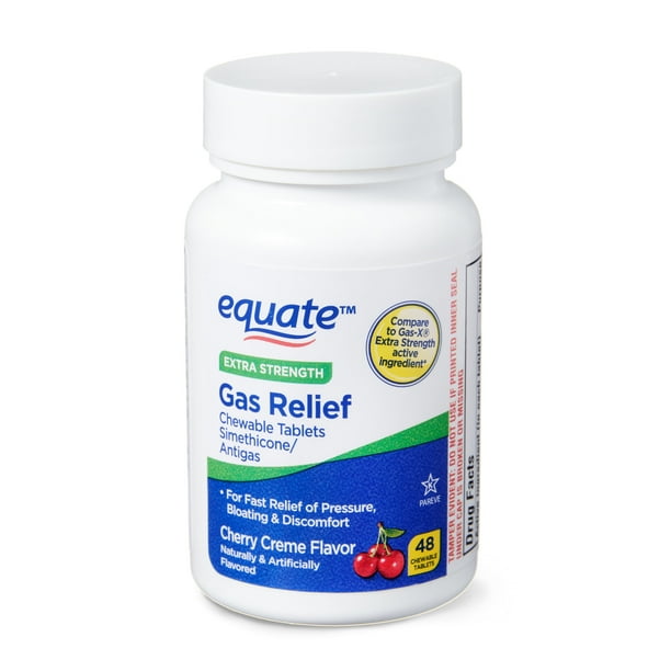 Equate Extra Strength Gas Relief Chewable Tablets, Cherry Creme, 48 ...