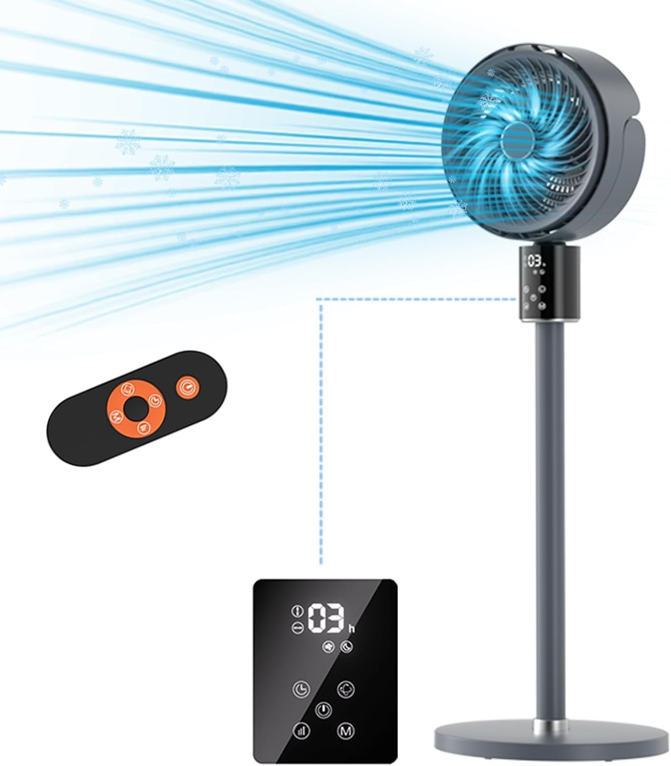 Feculs Ventilador de pie oscilante CirculAir oficial de 100 pies para ...