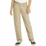 Real School Girls' Comfortable Flat Front Low Rise Uniform Pants ...