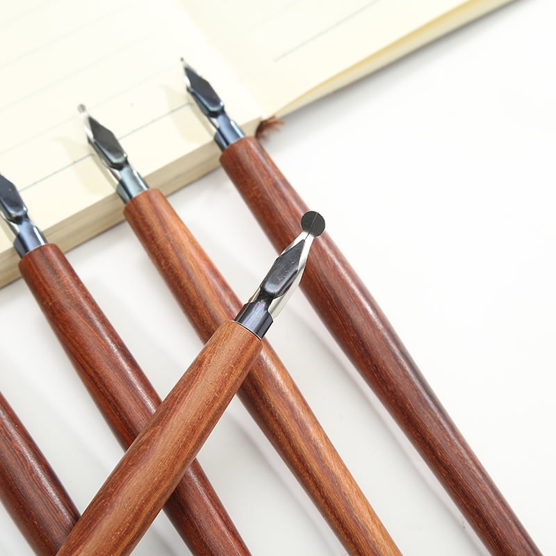 Calligraphy Pen Set – Includes Wooden Dip Pen, Antique Brass Holder, 5 ...