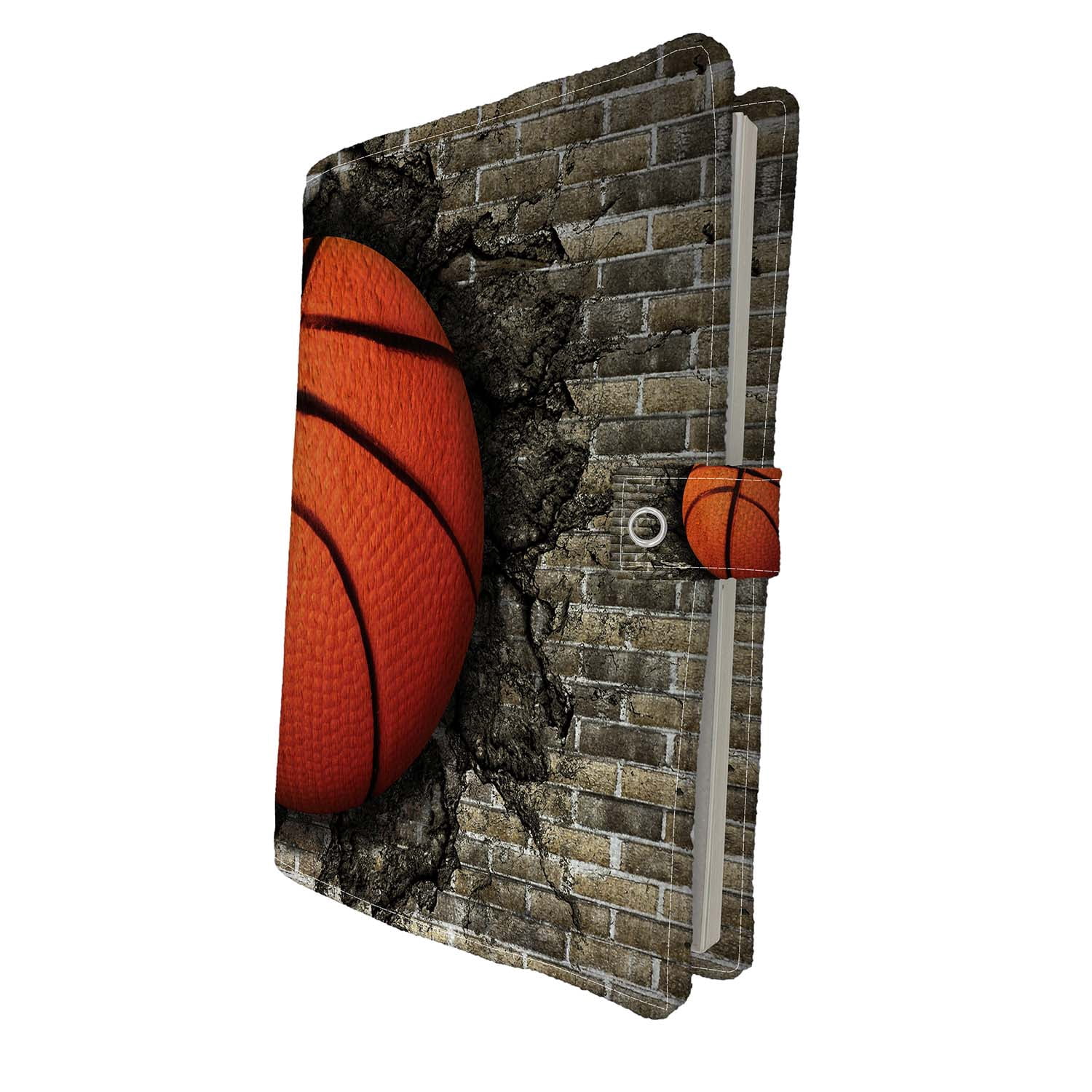 PKQWTM Sports Retro Basketball Embedded in a Brick Wall Book Cover Book ...