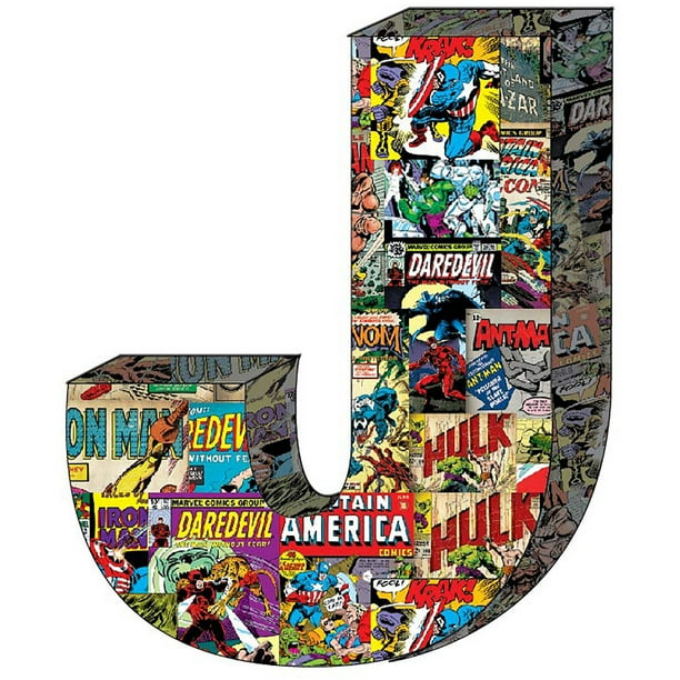 Marvel Retro Comics Wood Letter 'J' with hooks - Walmart.com