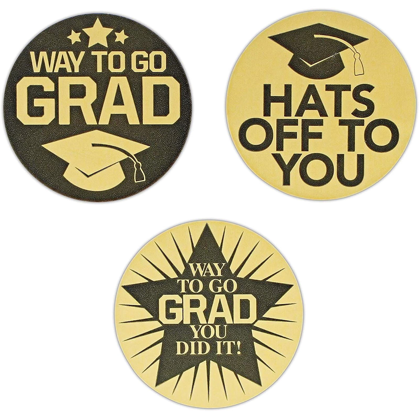 Buy 500 Count Graduation Stickers, 1.5 inches Gold Foil Self-Adhesive ...