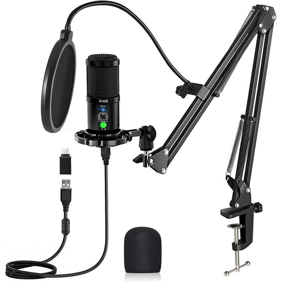 Gaming Microphone Set, Dynamic PC Mic for Streaming Podcasting ...