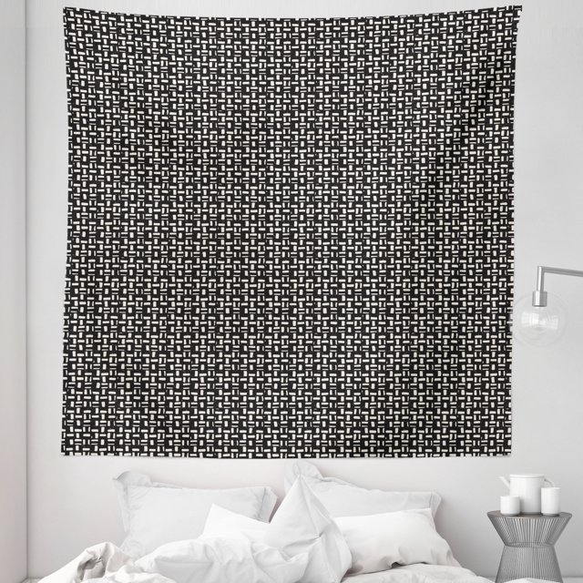 Black and Ivory Tapestry, Hand Drawn Repeating Stripes with Grunge ...