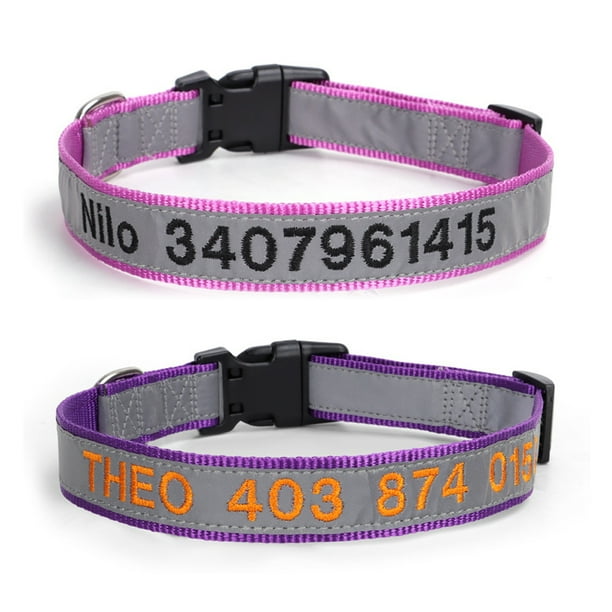 Personalized Reflective Dog Collars, Custom Engraved with Name and ...