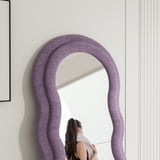 "VLUSH Wavy Full Length Body Mirror, 63""x24"", Freestanding/Wall ...