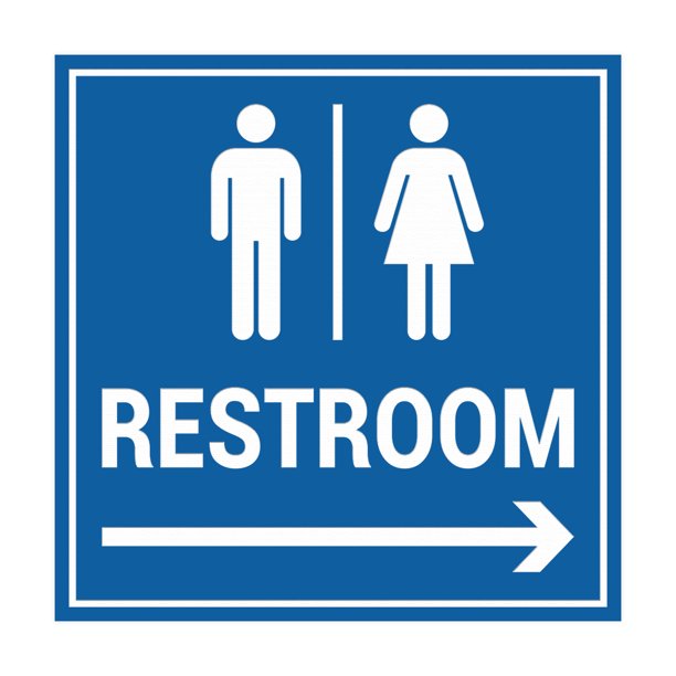 Square Restroom Sign (Blue) - Small - Walmart.com