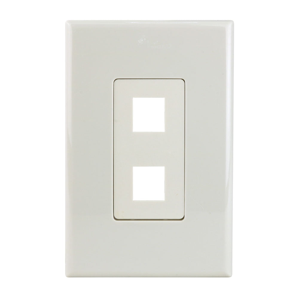 Construct Pro 2-Port Keystone Wall Plate with Screwless Face (Color ...