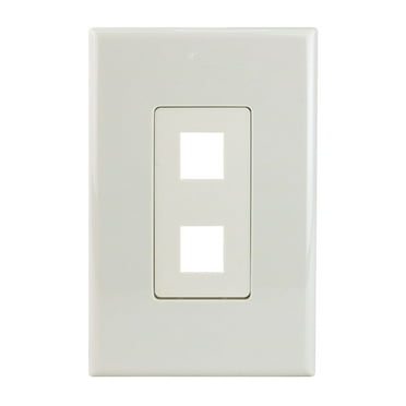 Construct Pro 12-Port Keystone Wall Plate with Screwless Face (Color ...