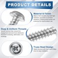 200 Pack M5x10 Self Tapping Screws, 410 Stainless Steel Truss-Head ...