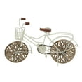 19" x 12" White Metal Bike Sculpture with Carved Wood Wheels, by ...