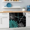 Bohemian Teal Floral Cabinet Curtains 11"Wx13"L, Modern Artistic Boho ...