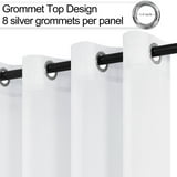 XWZO White Sheer Curtains, 72 Inch Length 2 Panels Set with Tiebacks, Grommet Semi Transparent ...