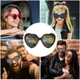 QUTETN 4PCS Heart Effect Diffraction Glasses 3D Heart Sunglasses that ...