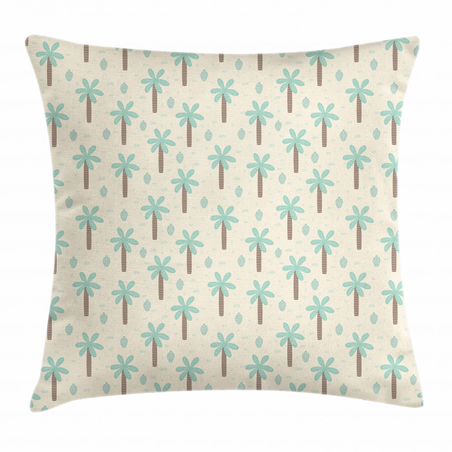 Palm Tree Throw Pillow Cushion Cover, Cartoon Style Pattern with ...