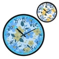 BZSMCE Voice Activated LED Night 12in Clock 12in Clock with Blue Yellow ...