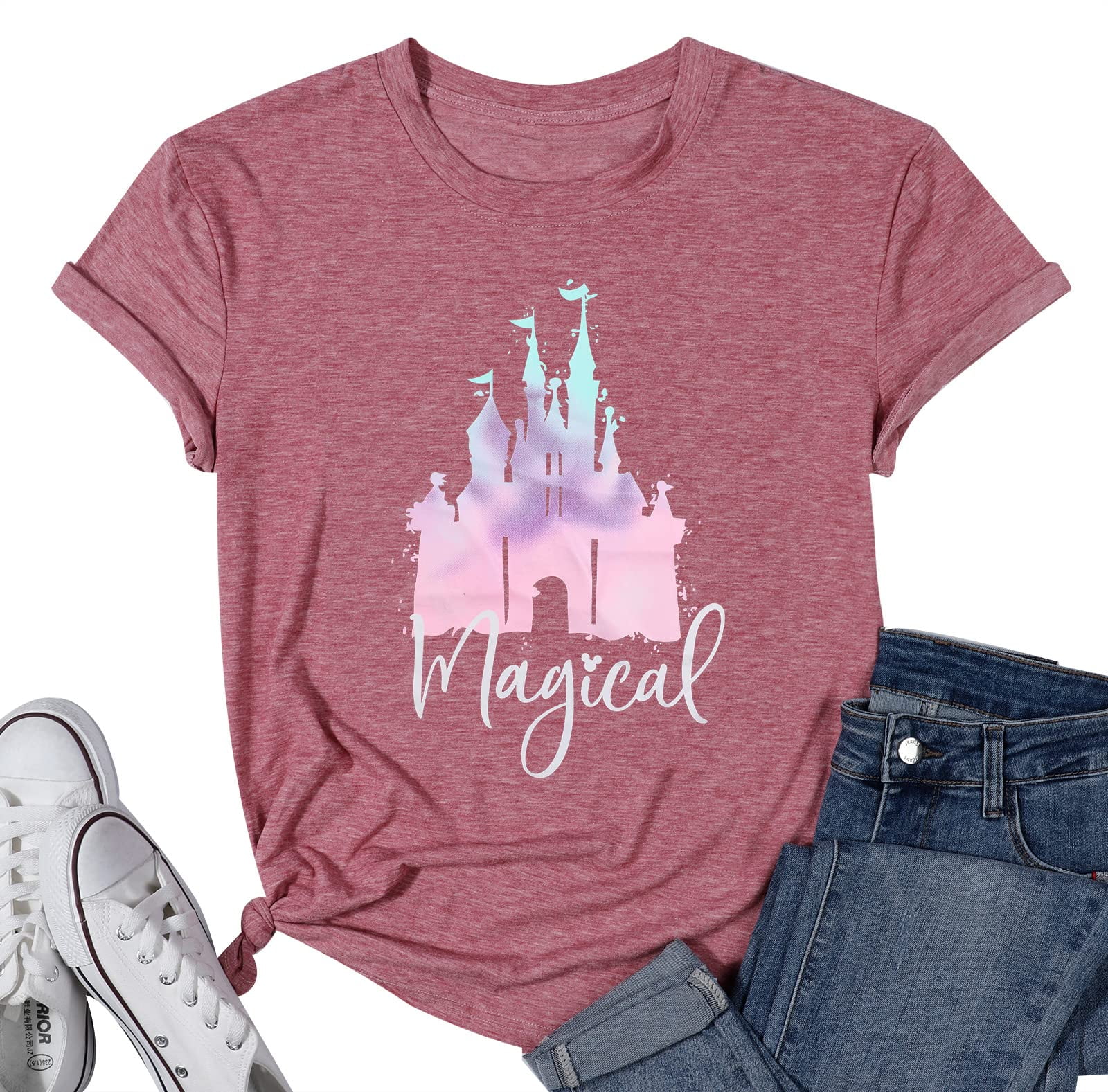 VILOVE Magical Shirt for Women Magic Castle Graphic Tees Family ...