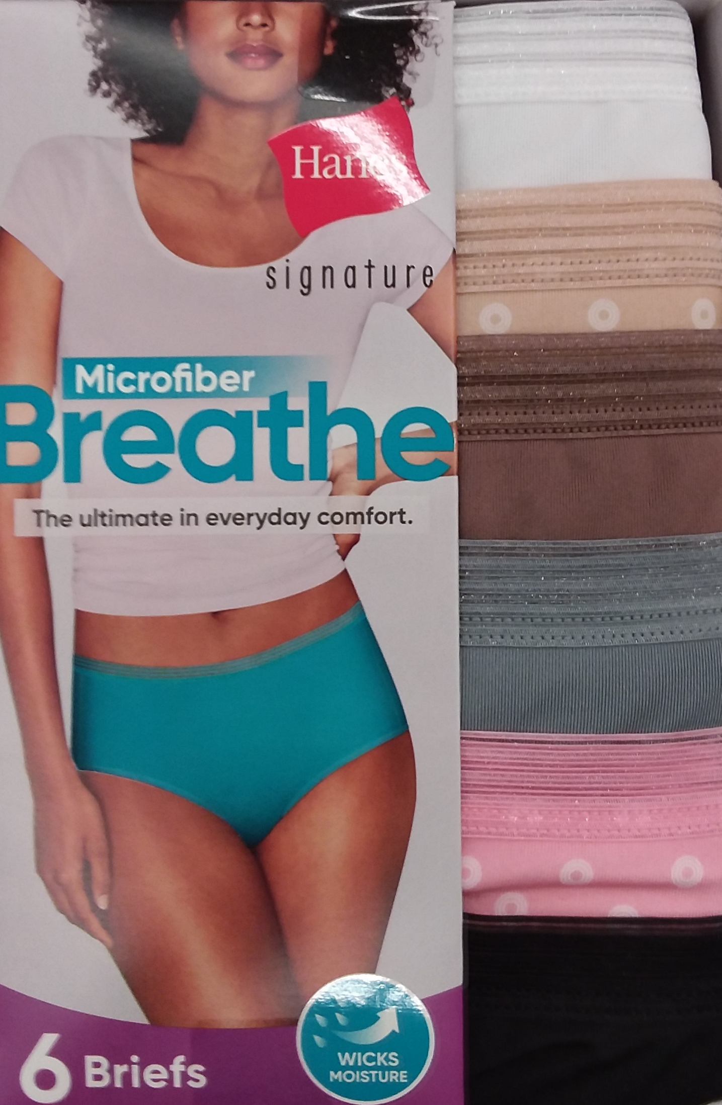 Hanes Hanes Womens Signature Microfiber Breathe Brief Panties 6