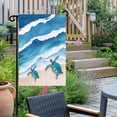 Beach Ocean Garden Flag 28x40 Inch Blue Waves Abstract Turtle Double ...