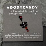 Body Candy Womens 14G 316L Steel Black Piercing Skeleton Hearts Gothic Mens Dangle Belly Button ...