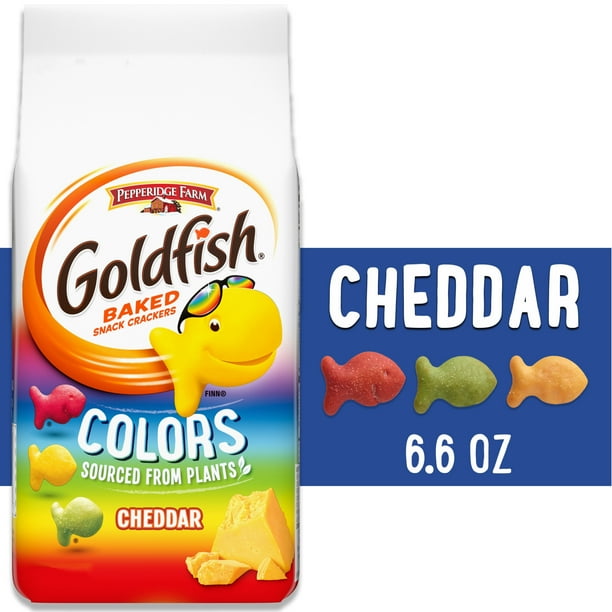 Goldfish Colors Cheddar Cheese Crackers, Baked Snack Crackers, 6.6 oz ...