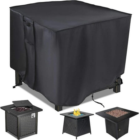 Fire Pit Cover, Covers Square Gas Fireplace Fire Pit Table Cover, Black ...