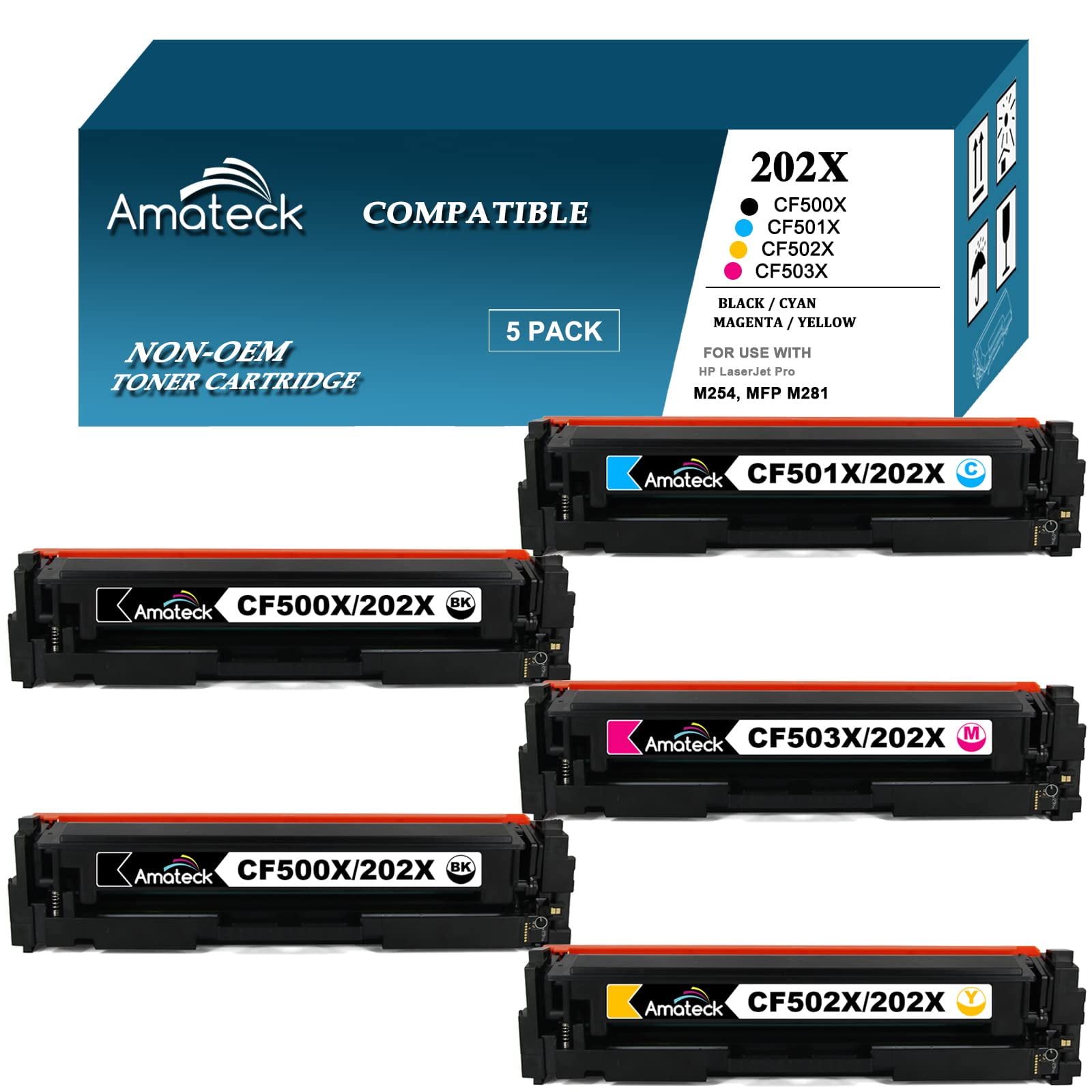 Amateck Compatible Toner Cartridge Replacement for CF500X CF501X CF502X ...