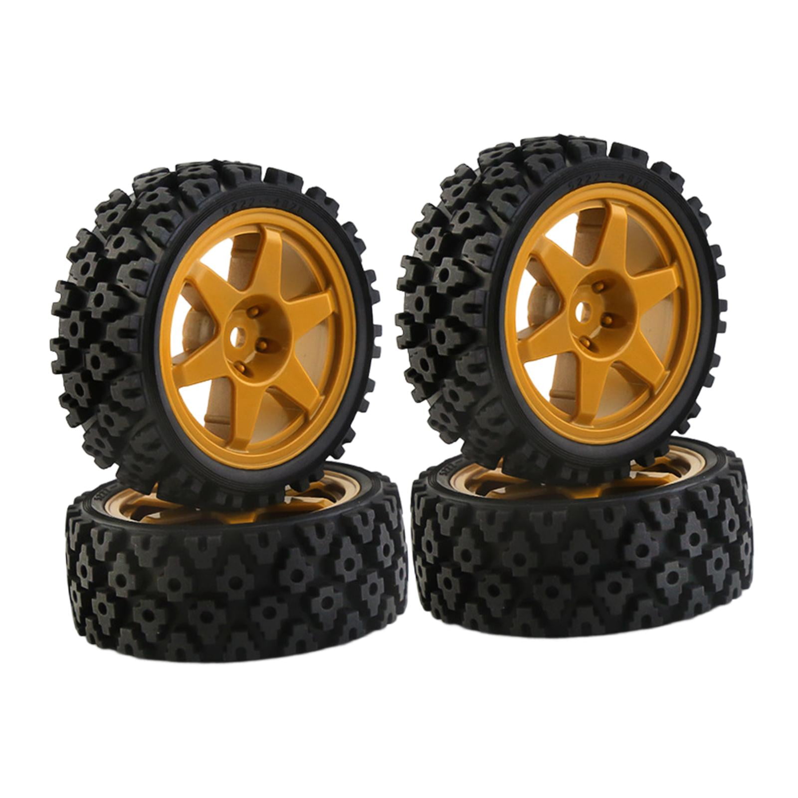 4 Pieces RC Truck Wheel Rubber Tire RC Wheels and Tires RC Tyres 12mm ...