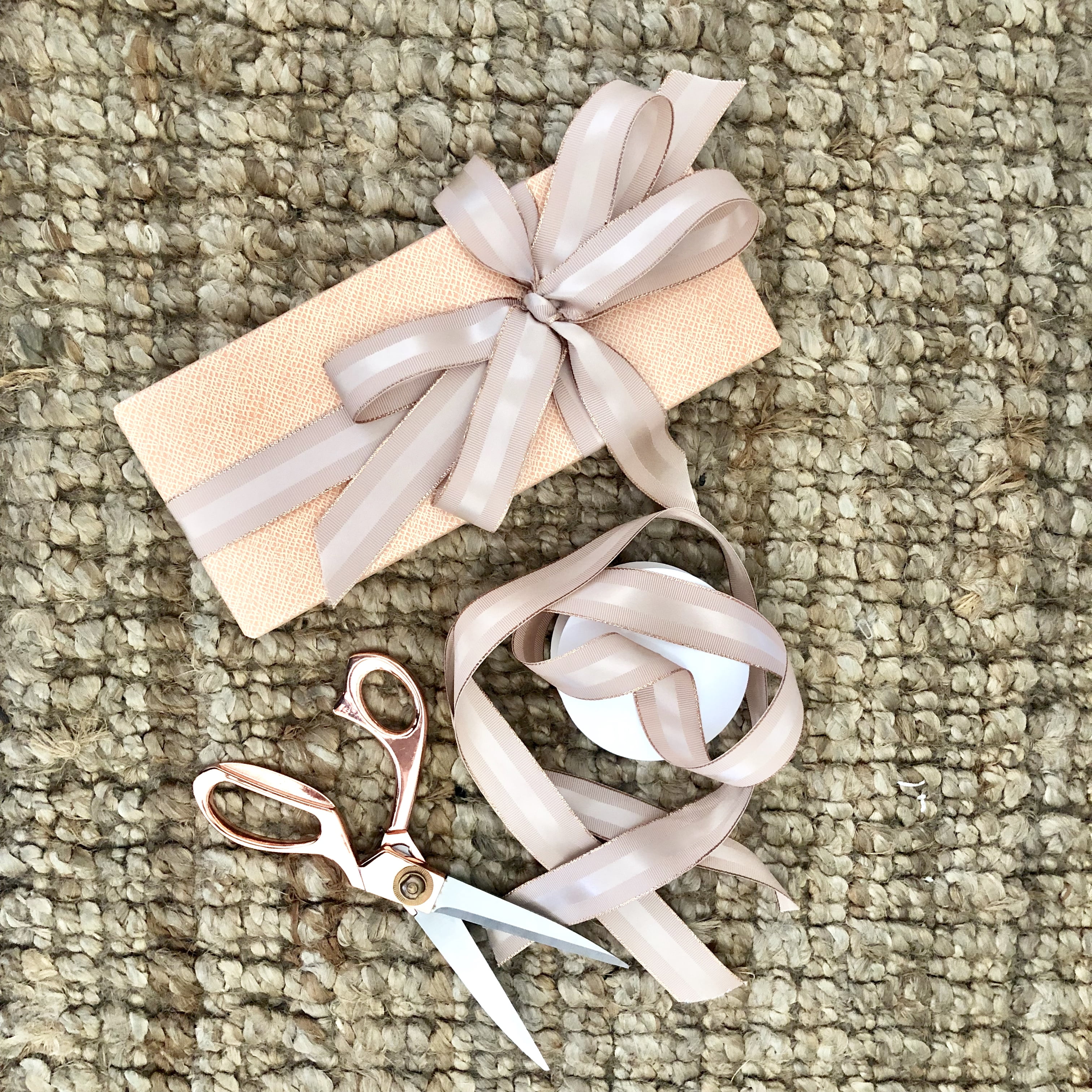 Tan & Rose Gold Grosgrain Ribbon 1 inch, 10 Yards | Fabric Ribbon with ...