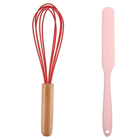 2 Piece Mini Kitchen Utensil Set- Silicone Kitchen Tools with wood ...