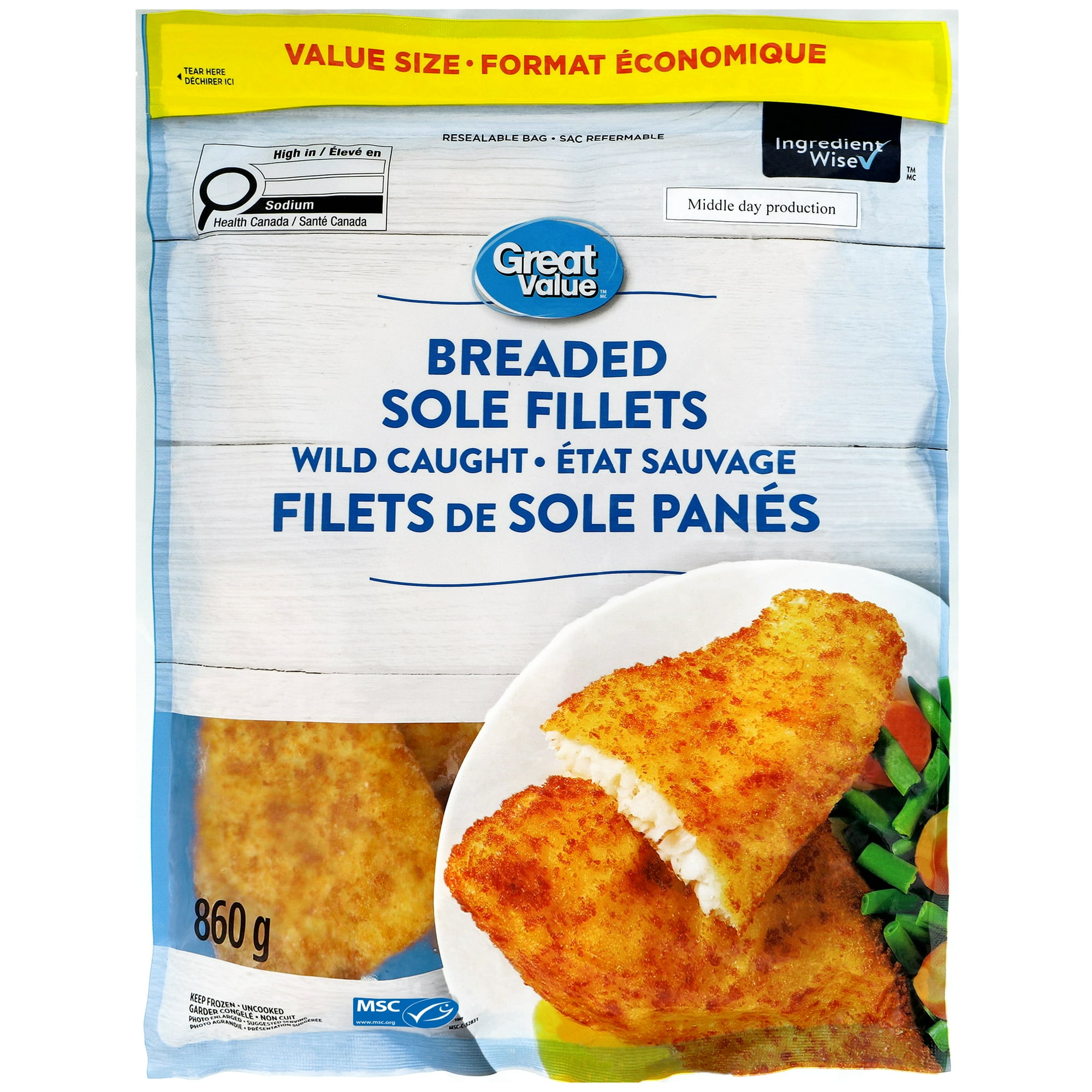 Click here for Great Value Wild Caught Breaded Sole Fillets 860gr prices
