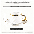 Electroplated Ceramic Coffee Cup & Saucer Set 100ml, White with Gold ...