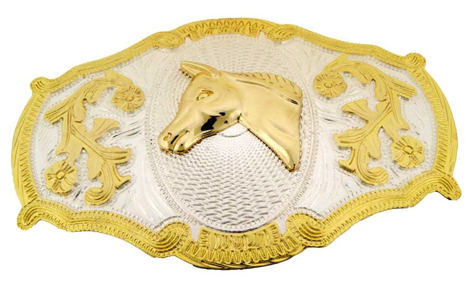 Horse Belt Buckle Western Texas Cowboy Rodeo Fashion Costume Silver ...