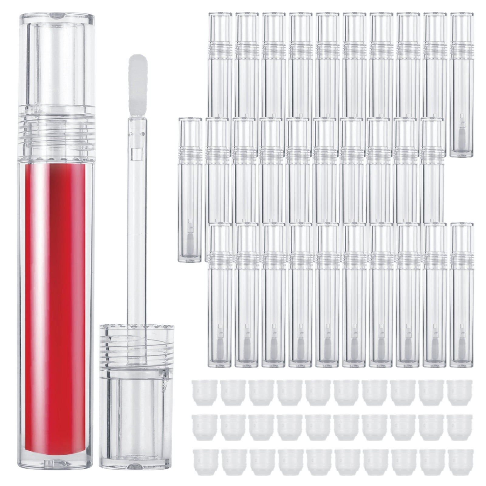 30 tubos de brillo labial, envases transparentes de brillo labial con ...